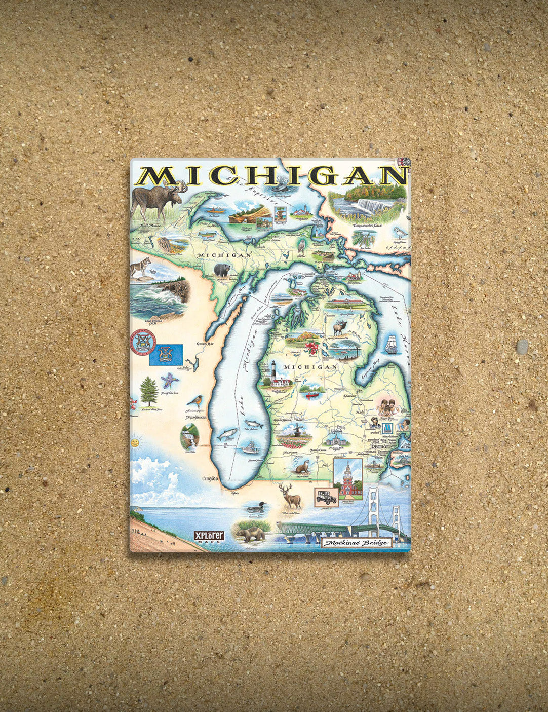 Michigan State Map Magnet – The Michigan Outfitter