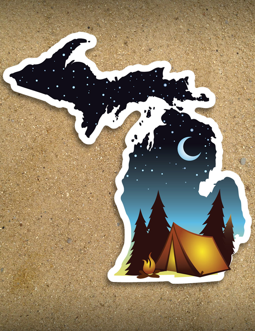 Campsite - 6" Michigan Sticker – The Michigan Outfitter