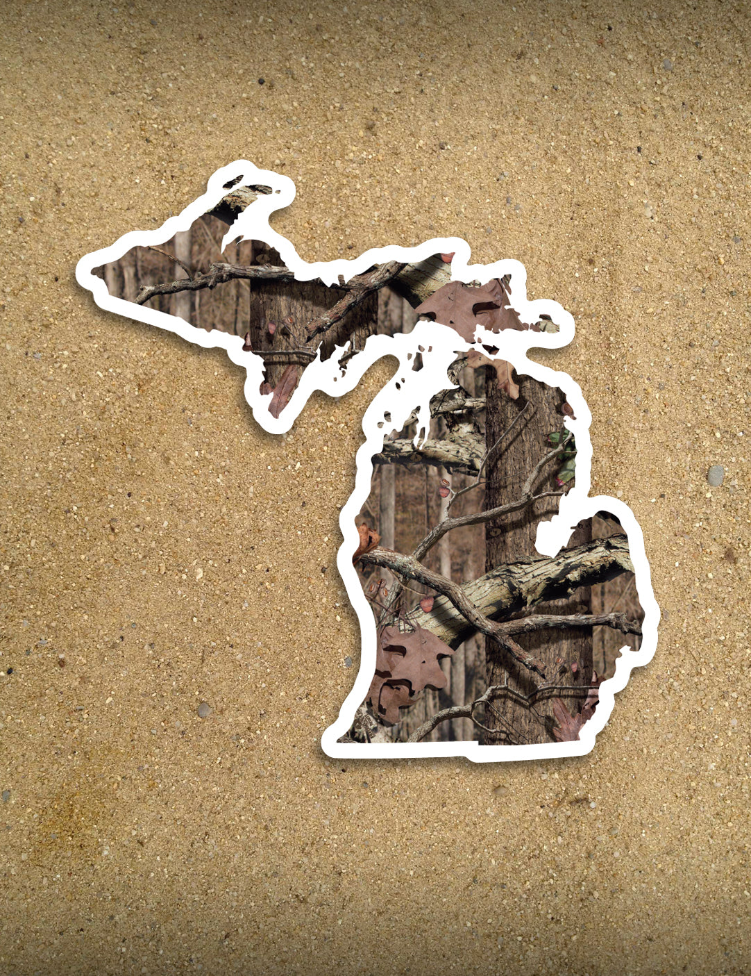Camo - 4" Michigan Sticker – The Michigan Outfitter