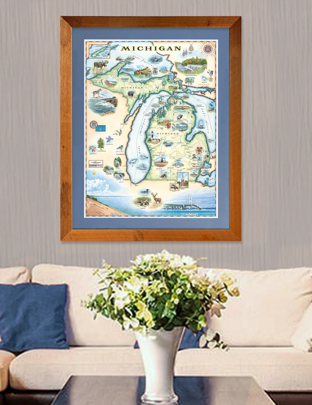 Michigan State Map Lithographic Print – The Michigan Outfitter