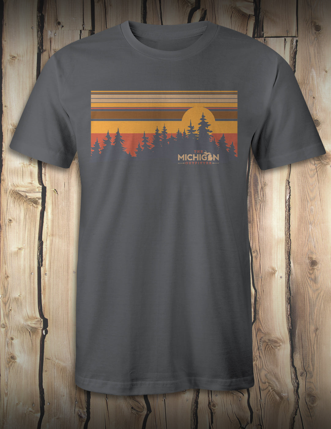 Michigan T-Shirt - Tree Lines - Mens - The Michigan Outfitter