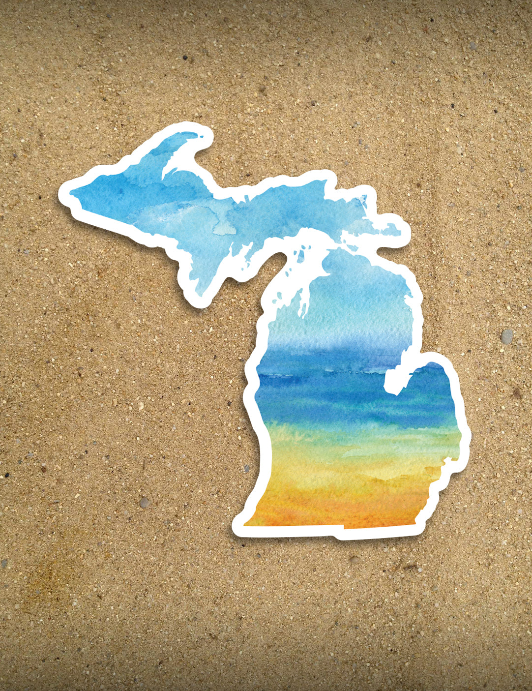 Watercolor Beach - 4" Michigan Sticker – The Michigan Outfitter